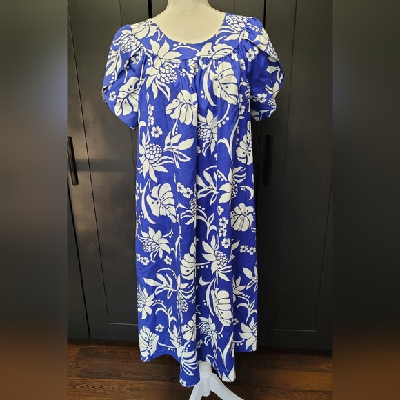 Vintage | Dresses | Vintage Shannon Marie Hawaii Blue And White ...